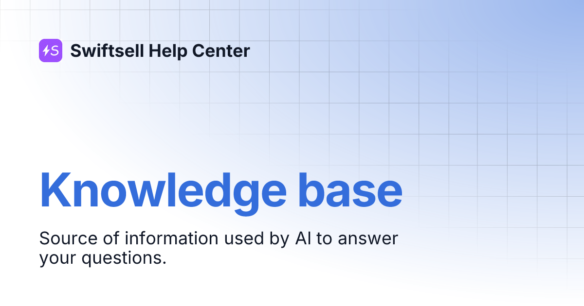 Knowledge base | Swiftsell Help Center