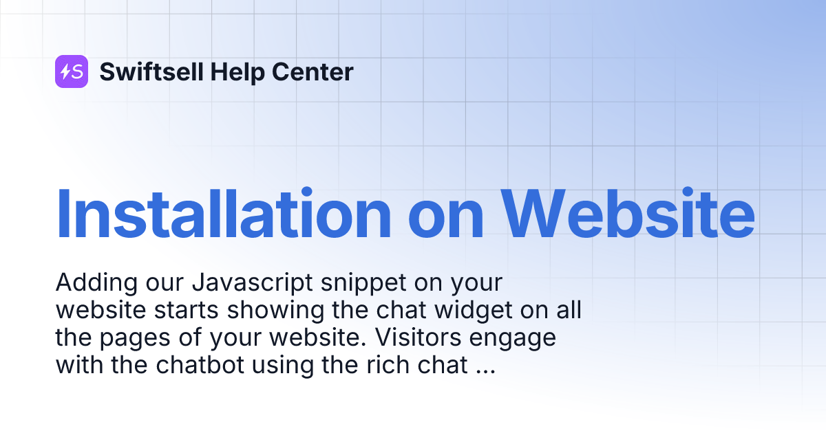 Installation on Website | Swiftsell Help Center